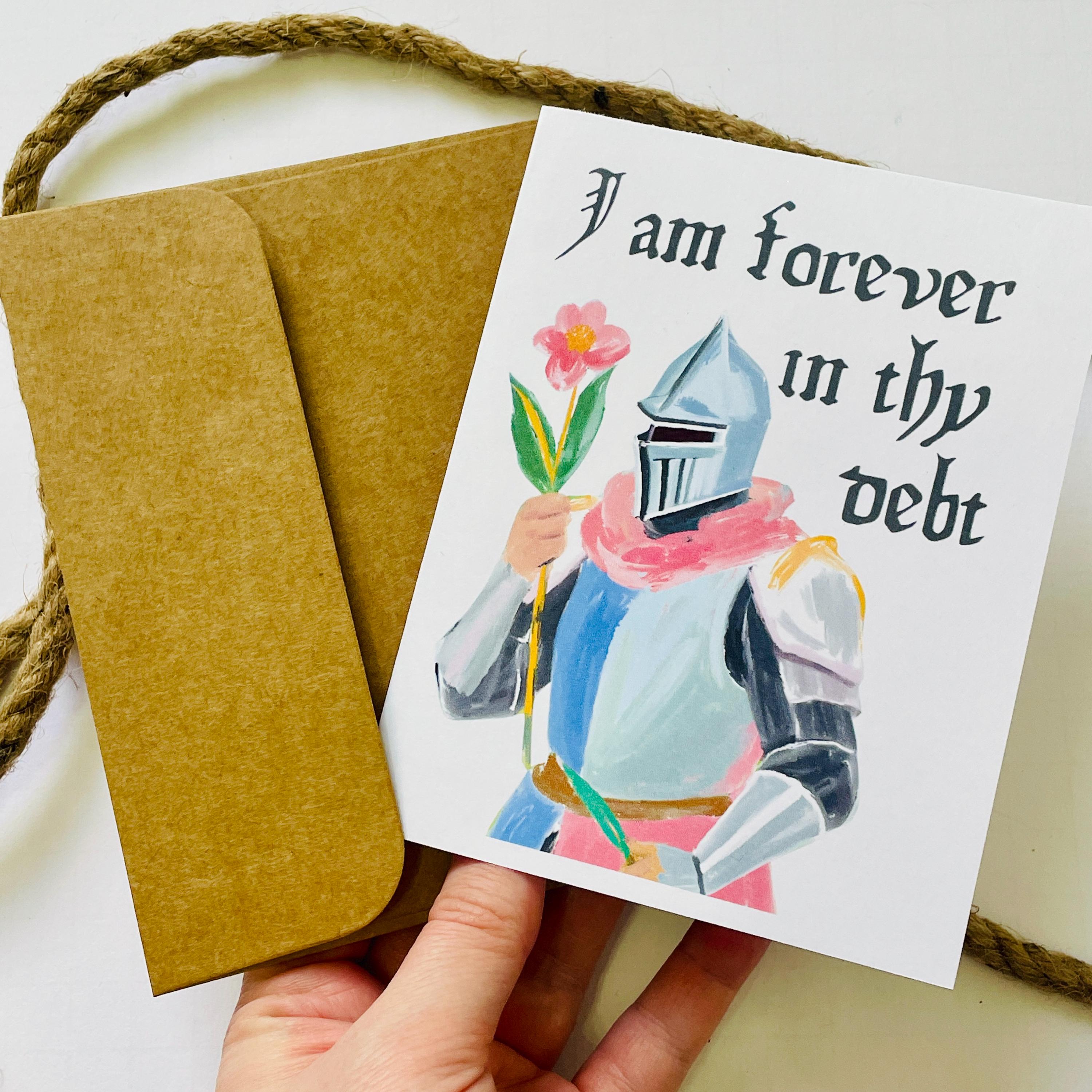 Medieval Knight Thank You Card: Renaissance Nerd Design - Etsy