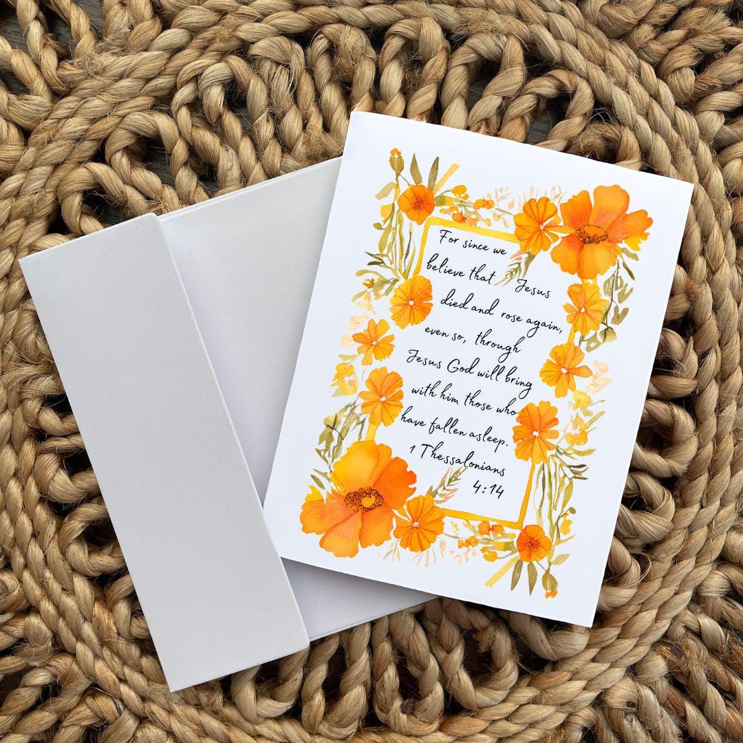 Christian Grief Card 1 Thessalonians 4:14 "for Since We Believe That ...