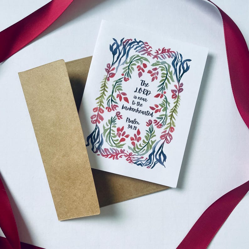 Christian Grief Card Psalm 34:18 “ the Lord is Close to the ...