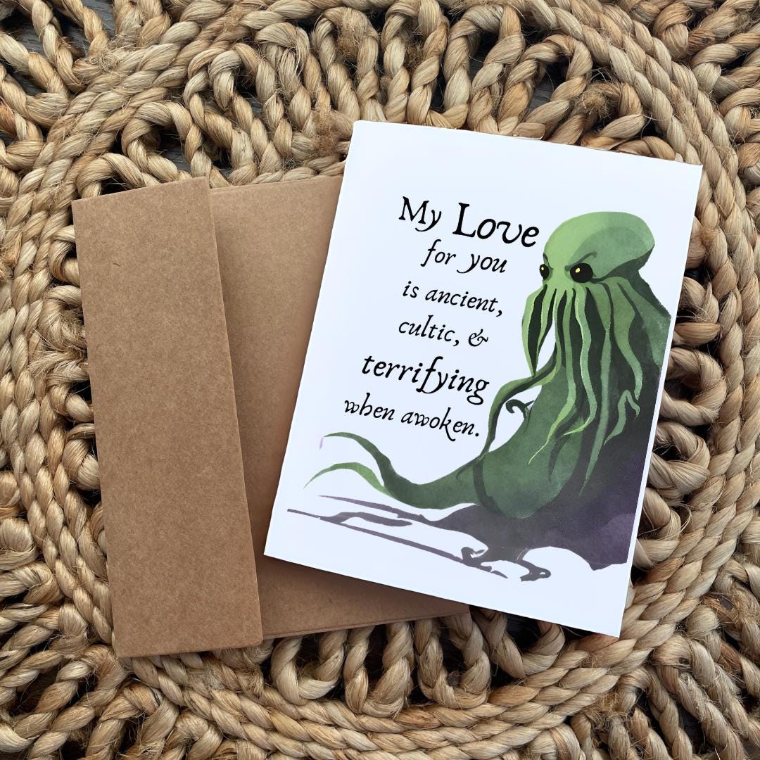 Funny Cthulhu Love Card: Spooky Nerd Anniversary - Etsy