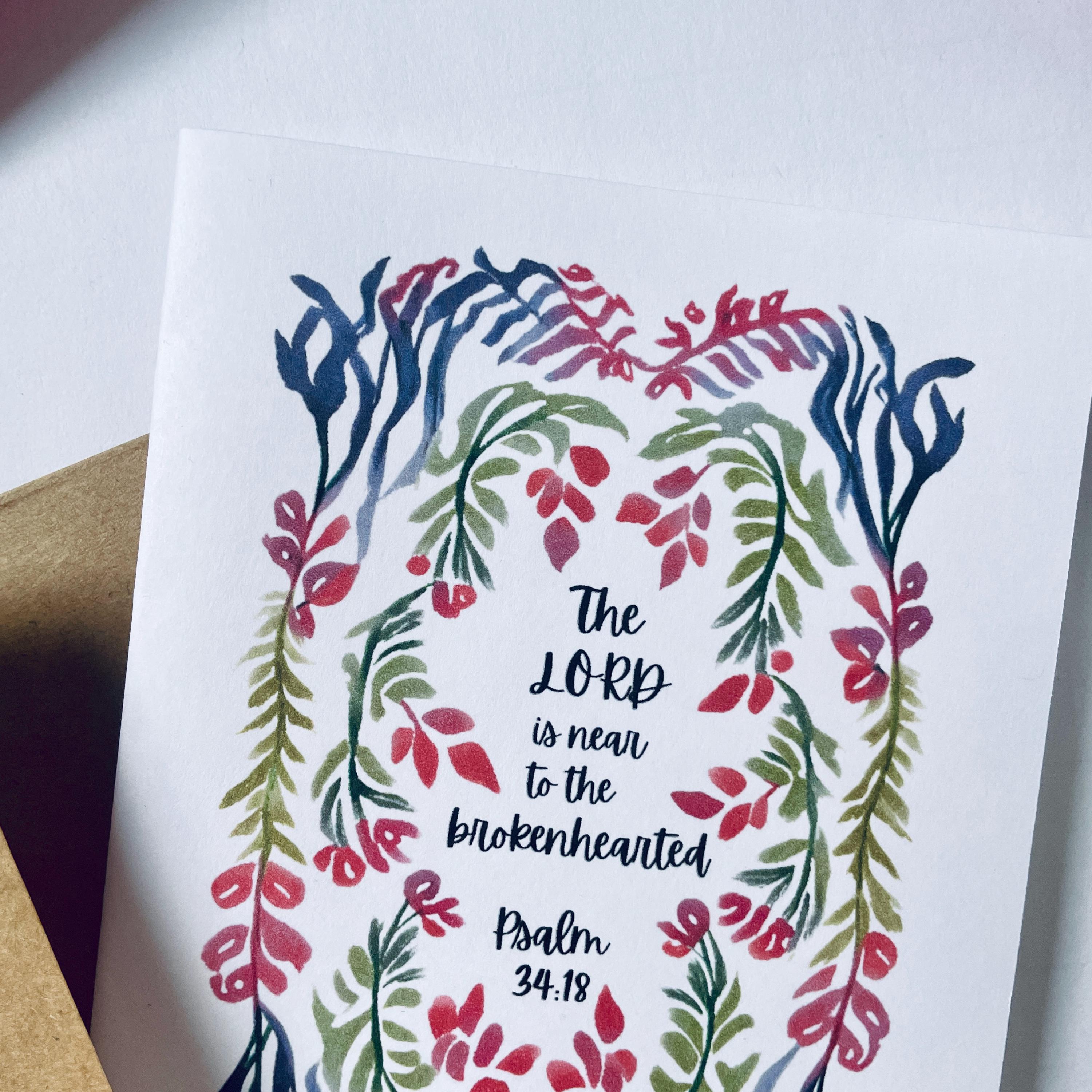 Christian Grief Card Psalm 34:18 “ the Lord is Close to the ...