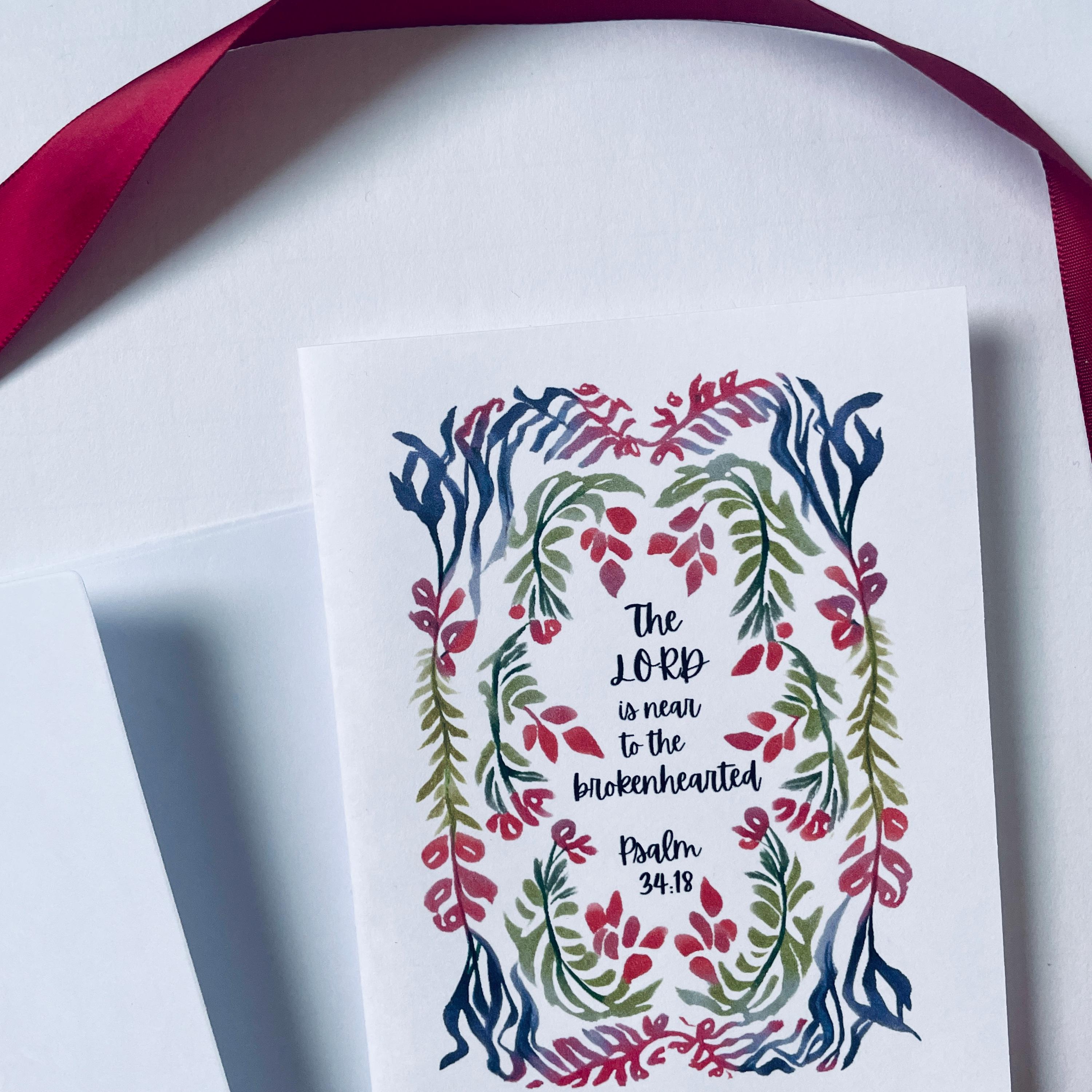 Christian Grief Card Psalm 34:18 “ the Lord is Close to the ...