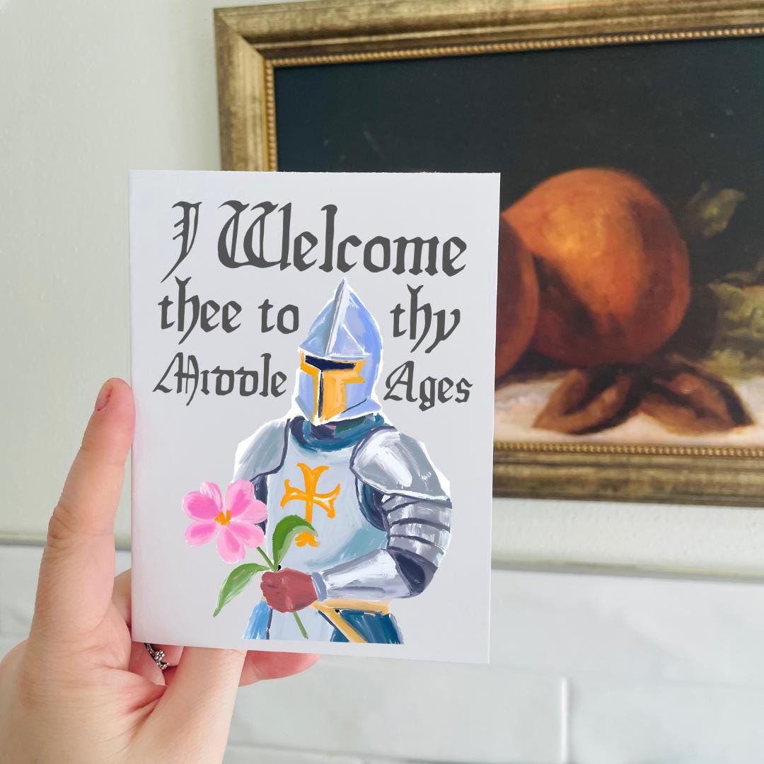 Medieval Knight Birthday Card: Renaissance Middle Ages Theme - Etsy