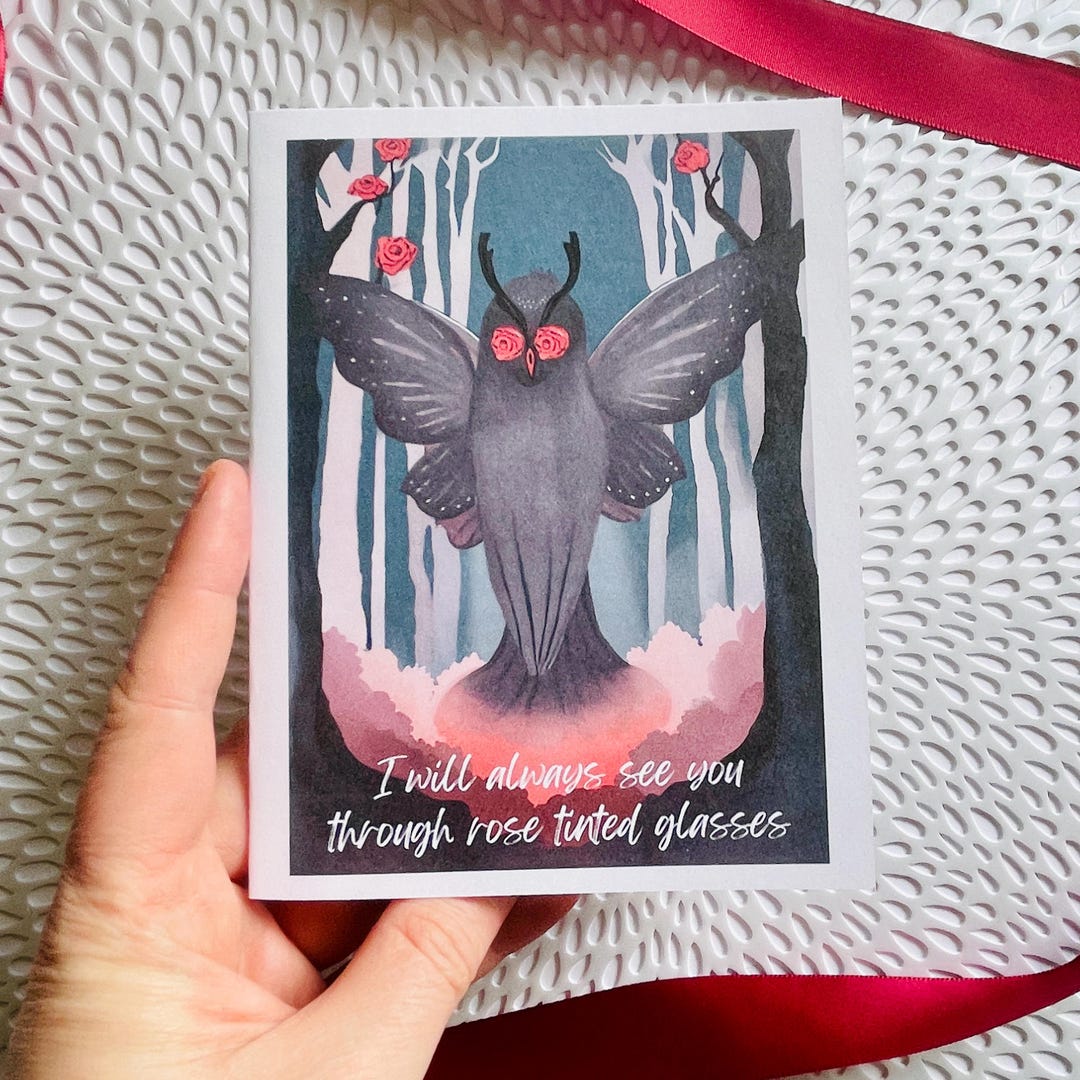 Mothman Love Card “I Will Always See You Through Rose Tinted Glasses ...