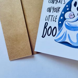 Halloween New Baby Card Congrats on Your Little Boo October Baby Shower ...