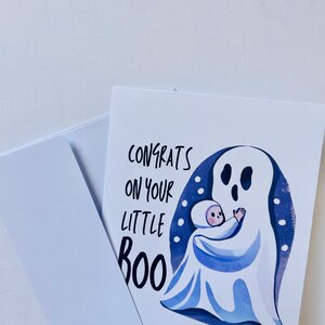 Halloween New Baby Card Congrats on Your Little Boo October Baby Shower ...