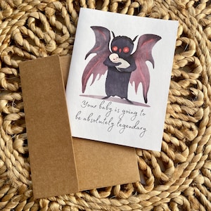 Mothman Baby Card “your Baby is Going to Be Absolutely Legendary” Baby ...