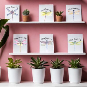 Set of 6 Happy Mother’s Day Dragonfly Cards, “happy Mother’s Day” Set ...
