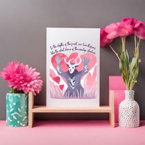 Wendigo Cryptid Valentines Day Card, Wendigo Art, Horror Valentines Day ...