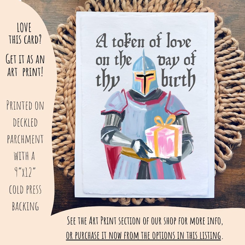 Medieval Knight Birthday Card: Renaissance Role Playing Party - Etsy