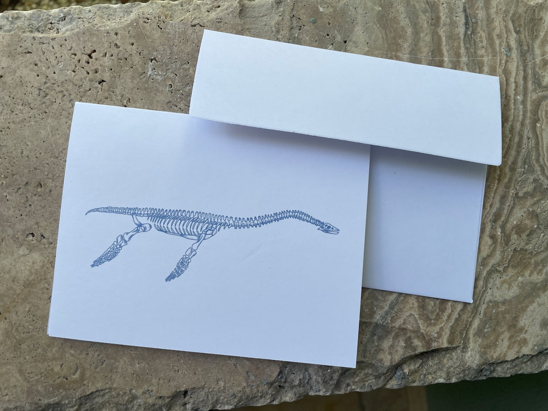 Loch Ness Monster Nessie Scientific Skeleton Illustration Greeting Card ...