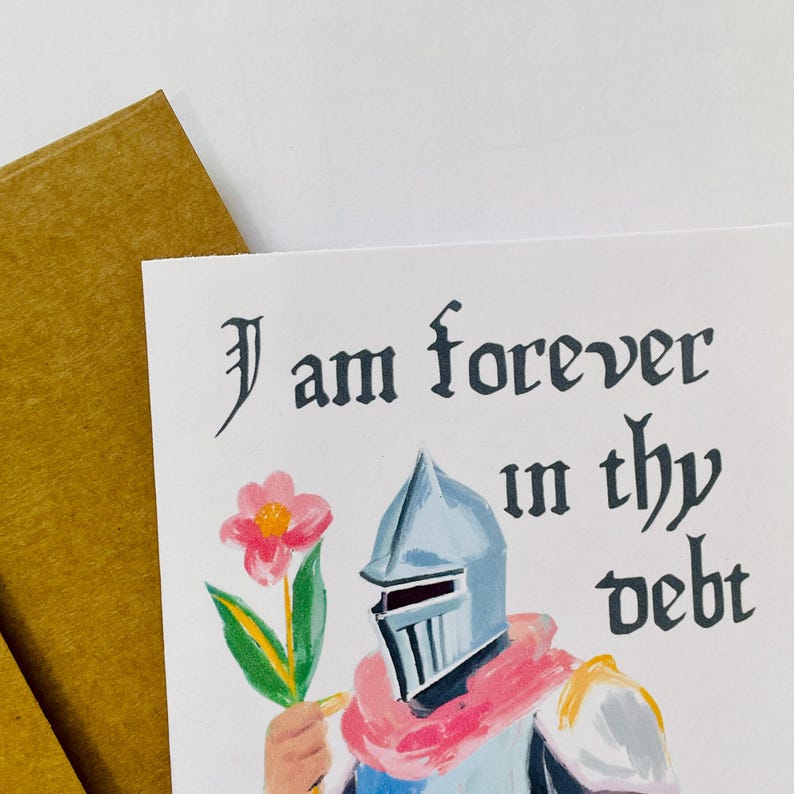 Medieval Knight Thank You Card: Renaissance Nerd Design - Etsy