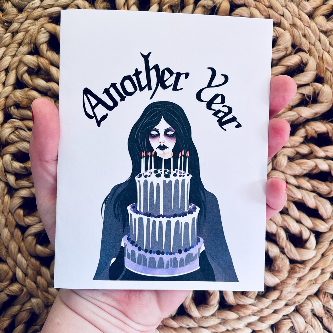 Goth Girl Birthday Card - Another Year Sarcastic Birthday Card - Pastel ...