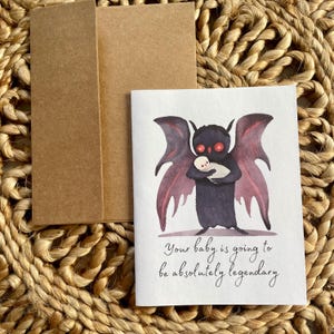 Mothman Baby Card “your Baby is Going to Be Absolutely Legendary” Baby ...