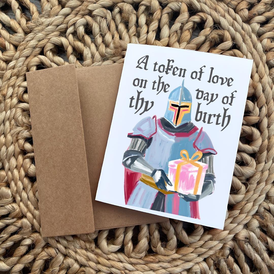 Medieval Knight Birthday Card: Renaissance Larping Party - Etsy