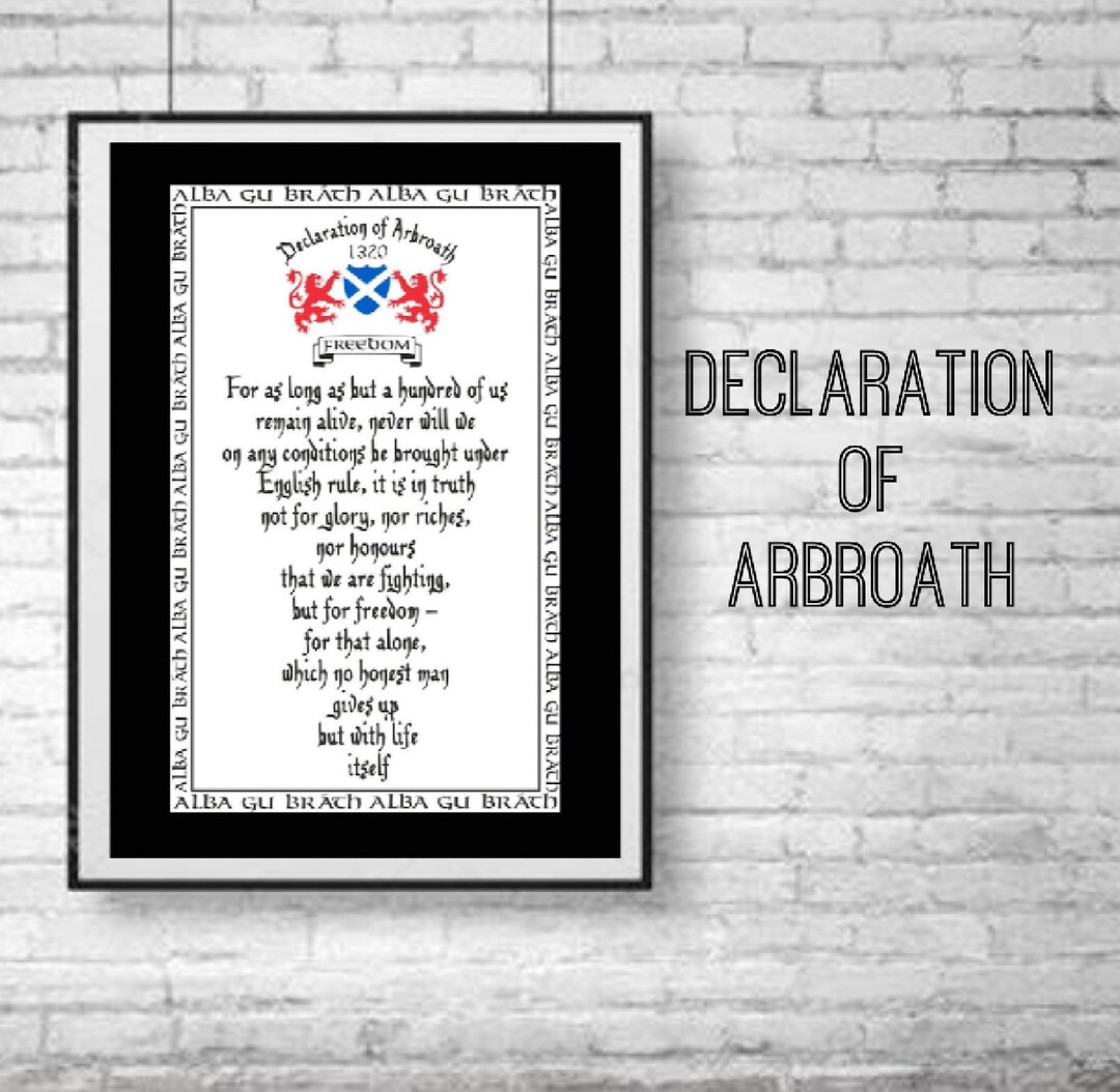 Declaration of Arbroath Ready to Frame Card Print. - Etsy UK