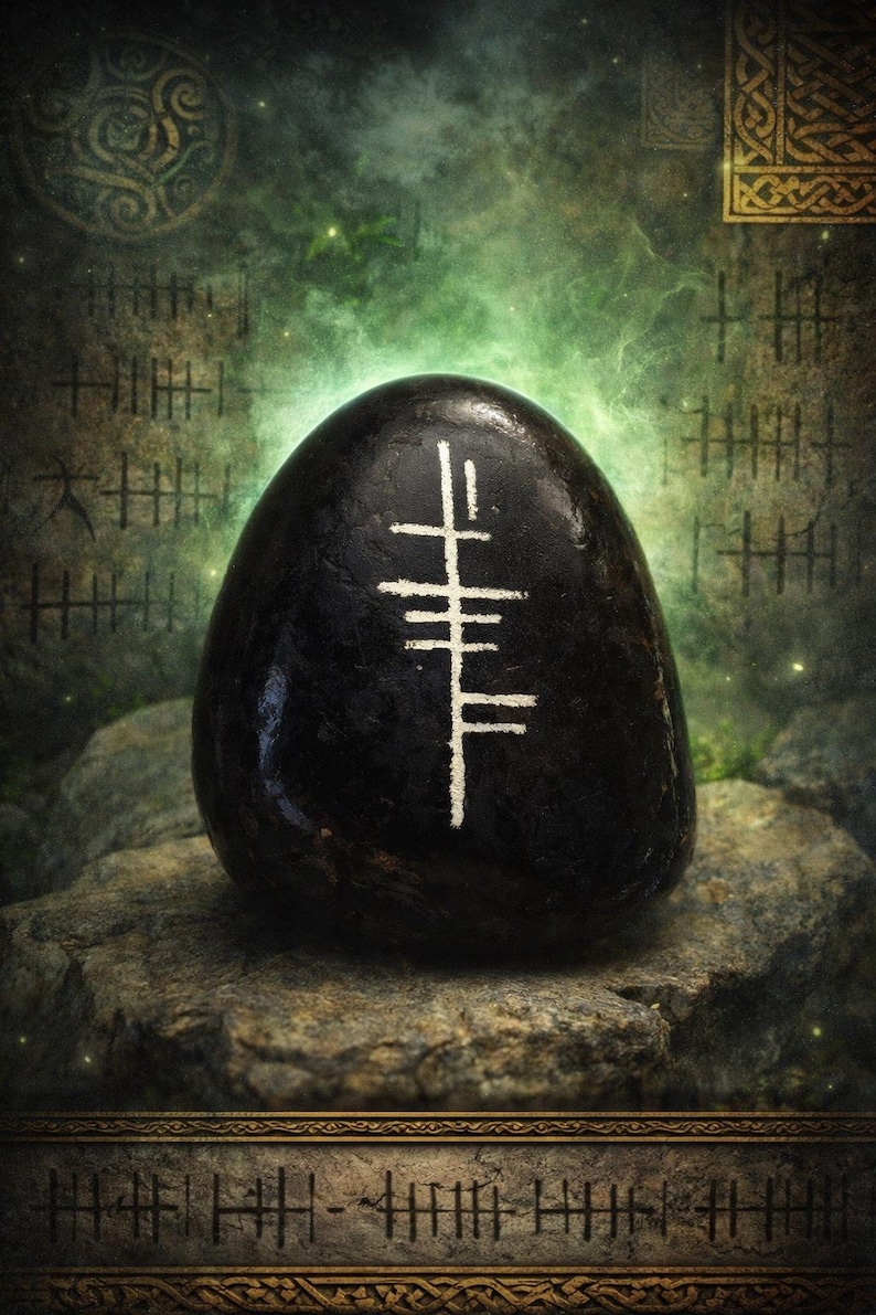 Personalised Ogham Name Stone | Ancient Irish Script Gift | Custom ...