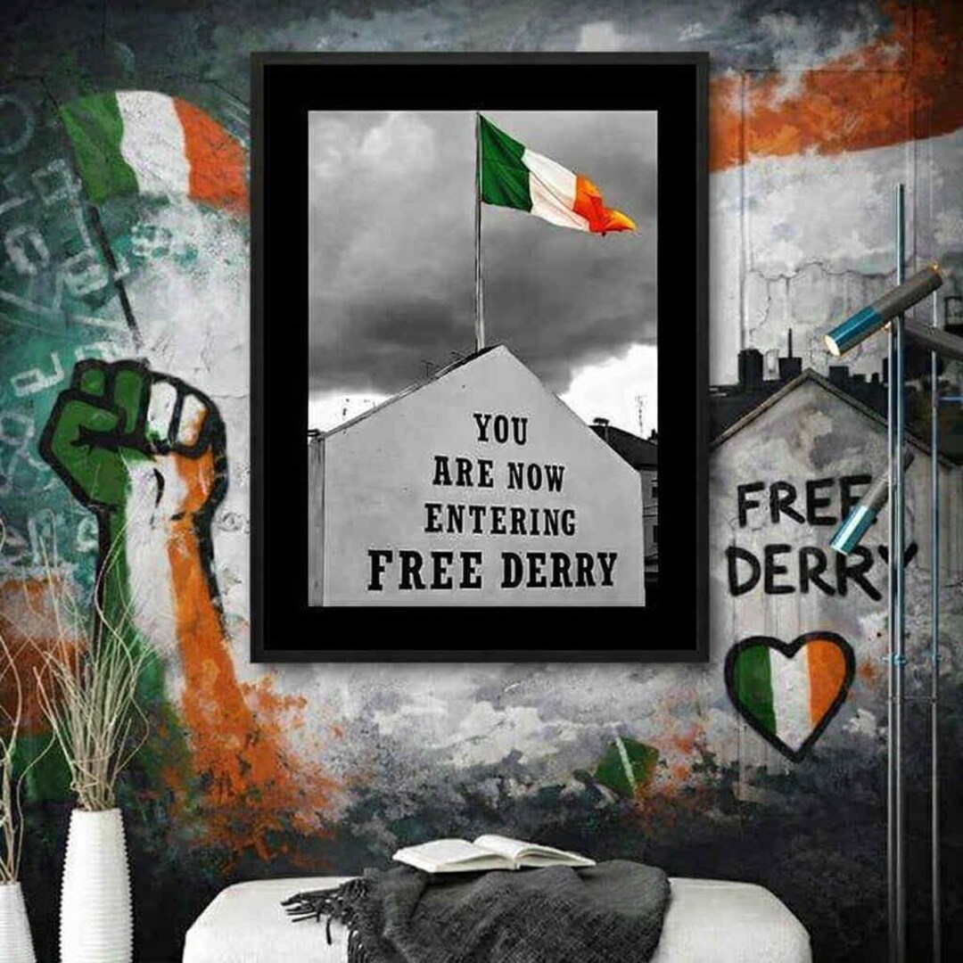 Free Derry Print – Iconic Irish Tricolour - Black and White - Etsy
