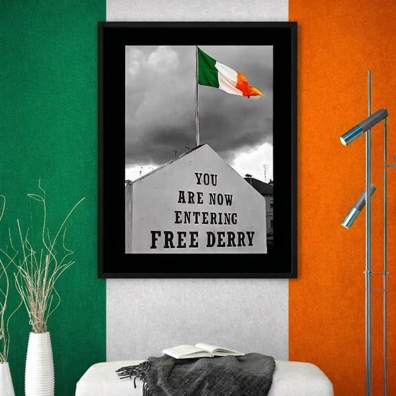 Free Derry Print – Iconic Irish Tricolour - Black and White - Etsy