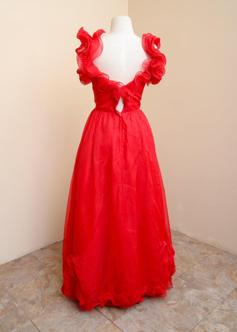 Red Victorian Gown Edwardian Wedding Prom Dress Lydia Deetz Halloween ...