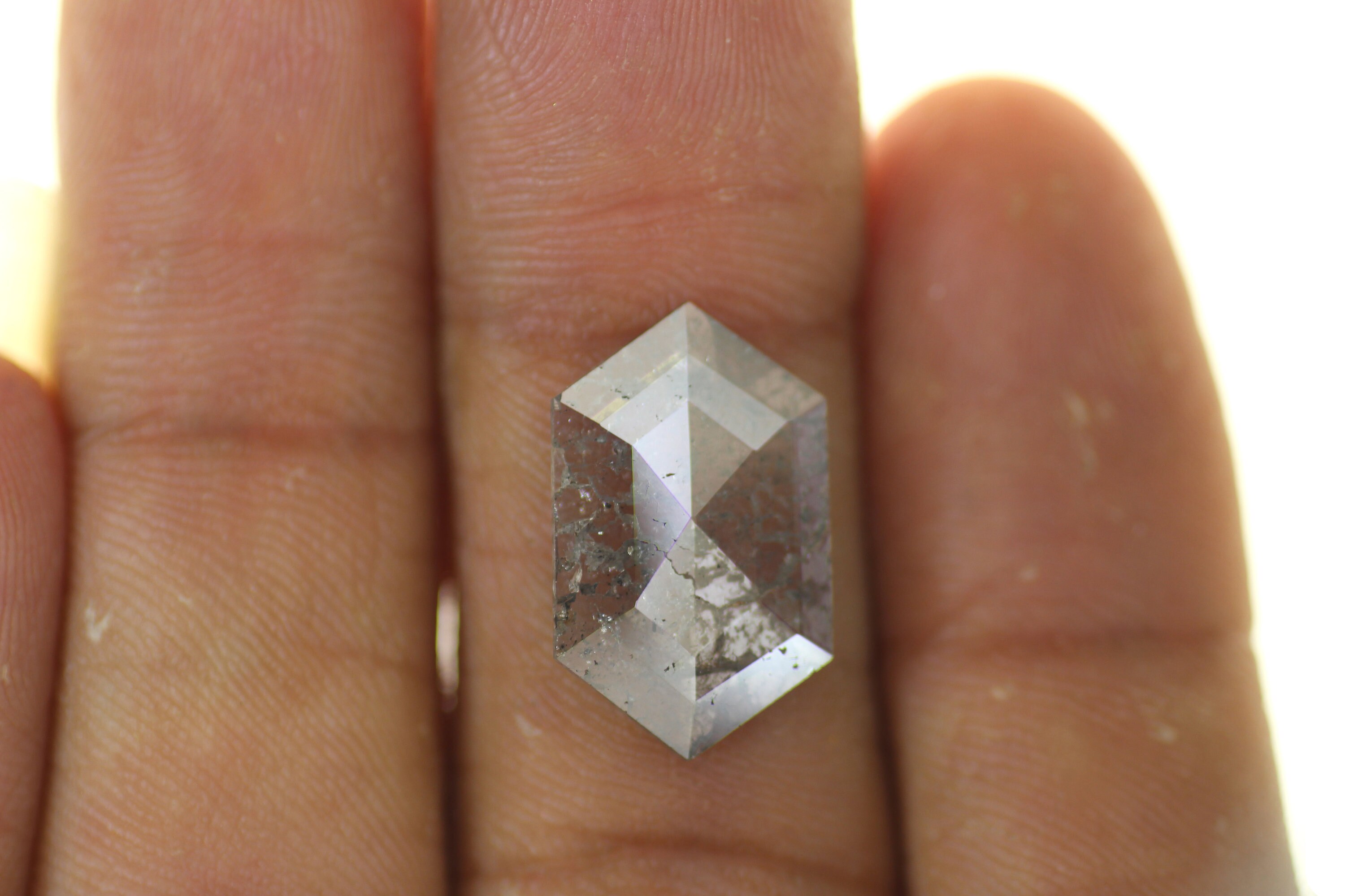 3.47 Ct Long Hexagon Shape Natural Loose Slice Salt and Pepper - Etsy