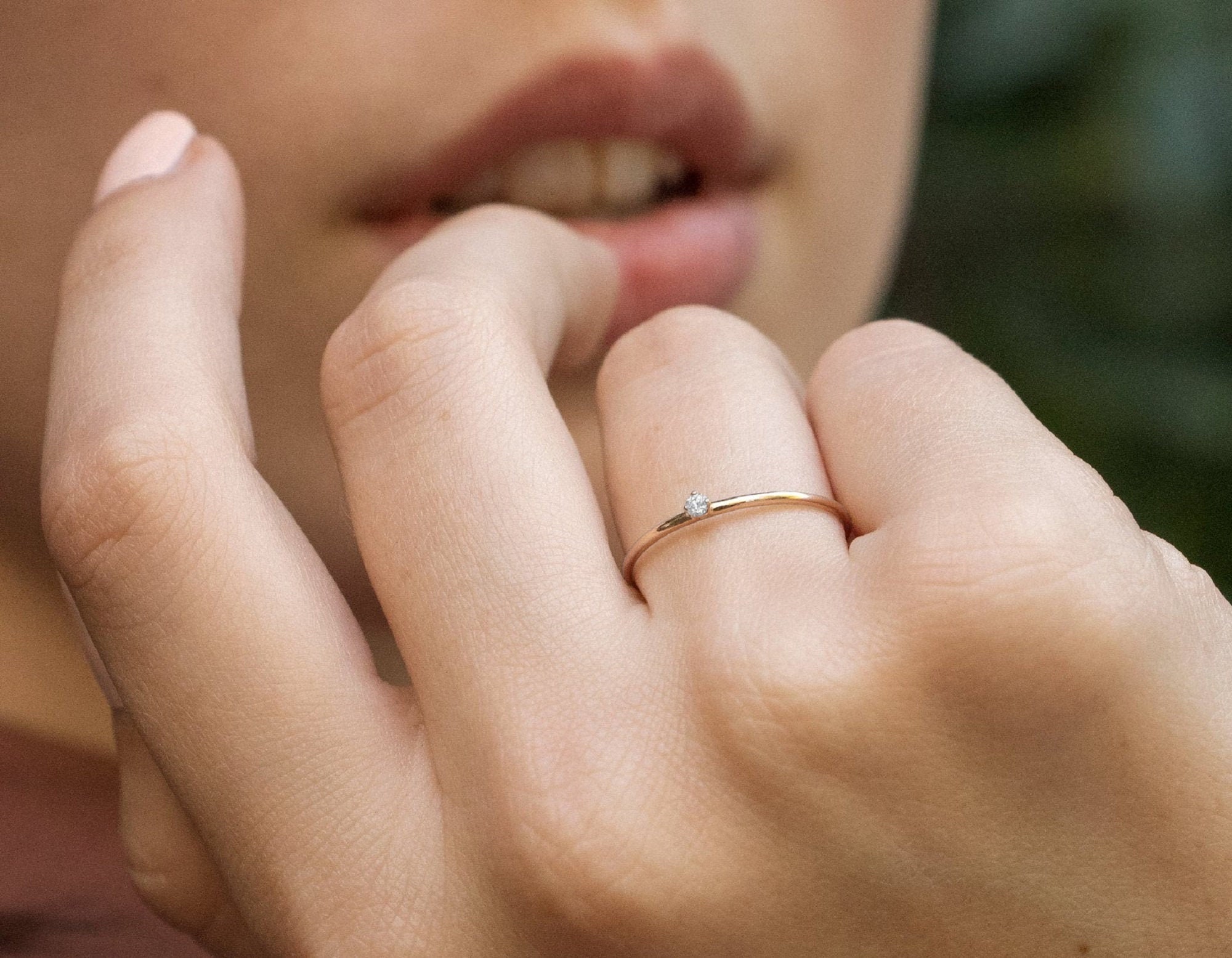 Womens Wedding Ring Small Diamond Ring Pave Diamond Ring - Etsy