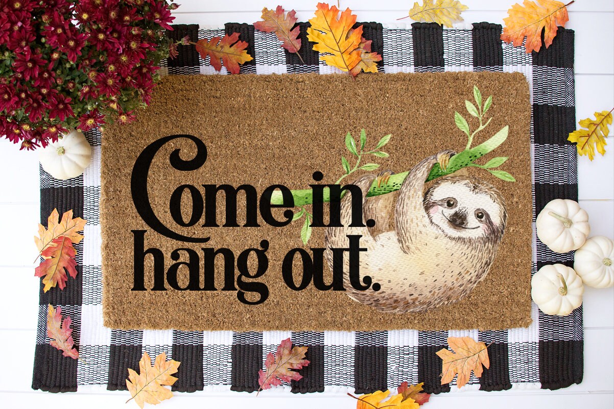 Sloth Doormat Sloth Home Decor Funny Doormat Sloth Welcome - Etsy