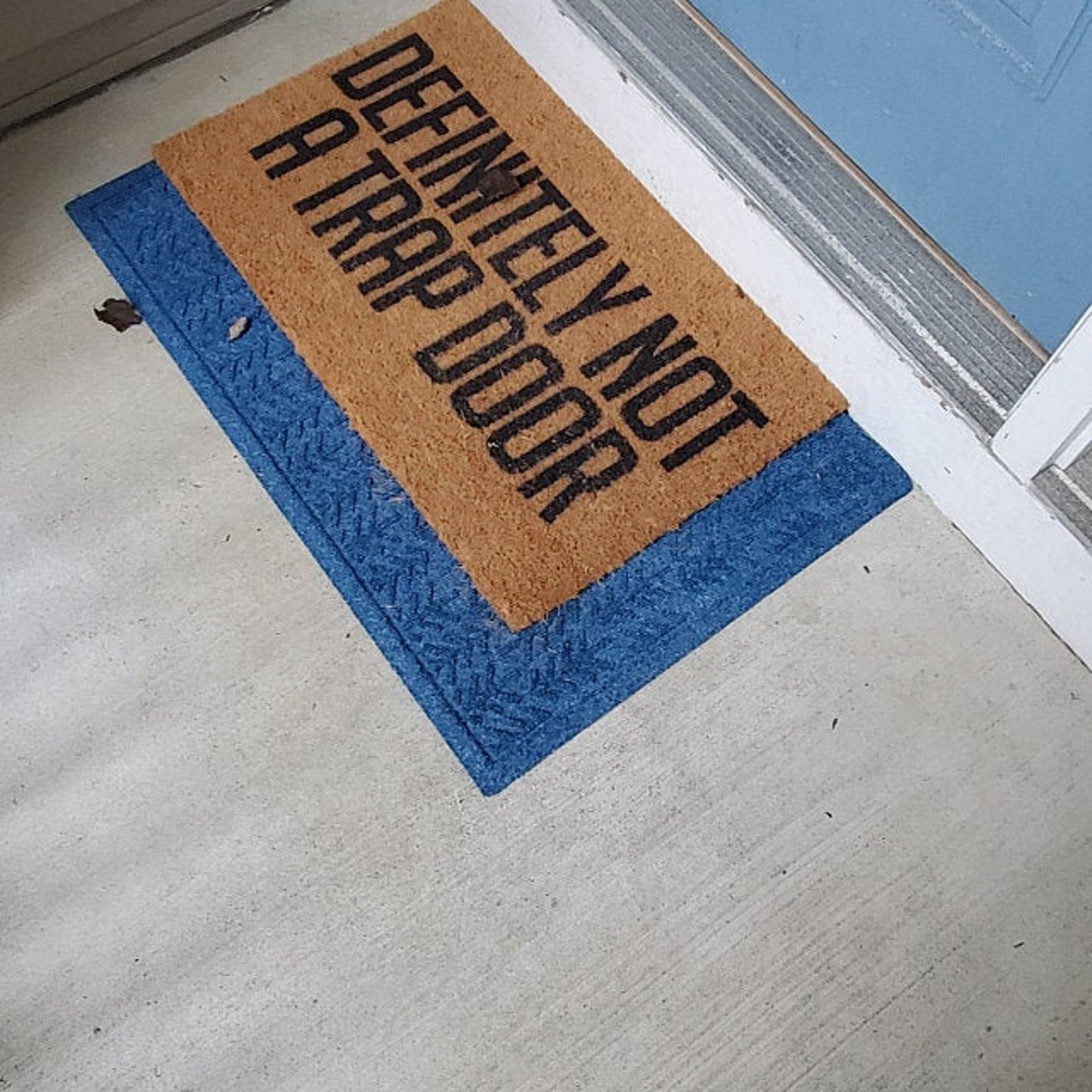 Definitely Not A Trap Door Doormat, Funny Doormat, Funny Welcome Mat, Not a Trap Door Mat ...