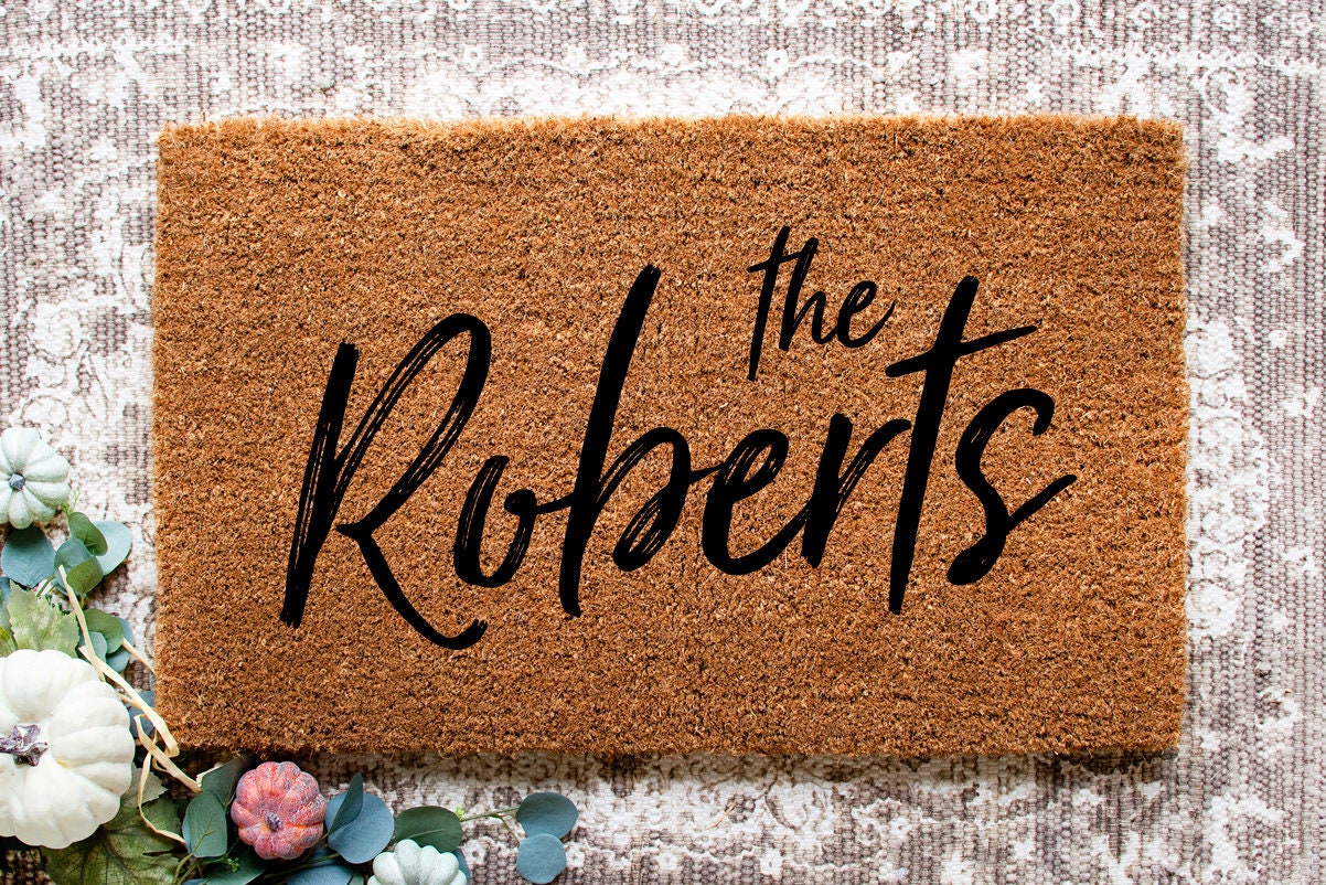 Last Name Doormat Family Name Welcome Mat Custom Name | Etsy