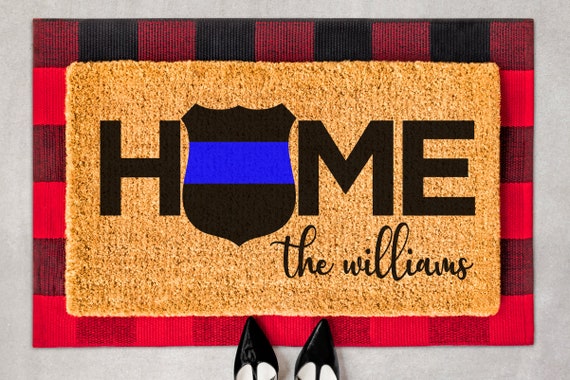 Police Family Last Name Doormat HOME Police Doormat Police | Etsy