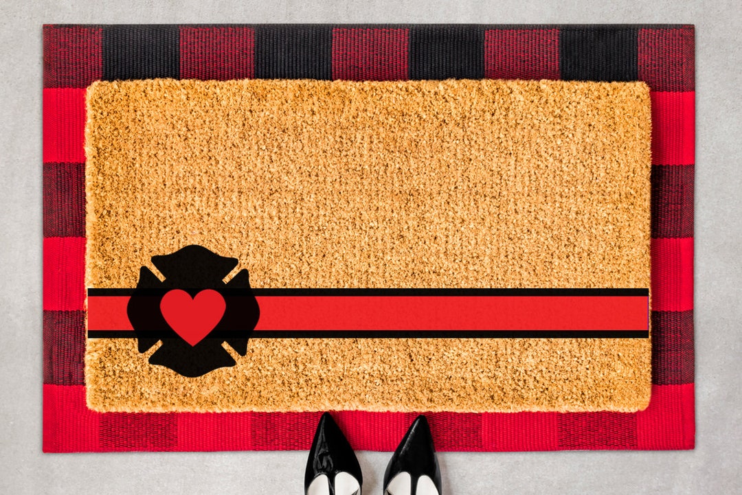 Firefighter Doormat, Firefighter Gift, Firefighter Wife, Welcome Mat ...