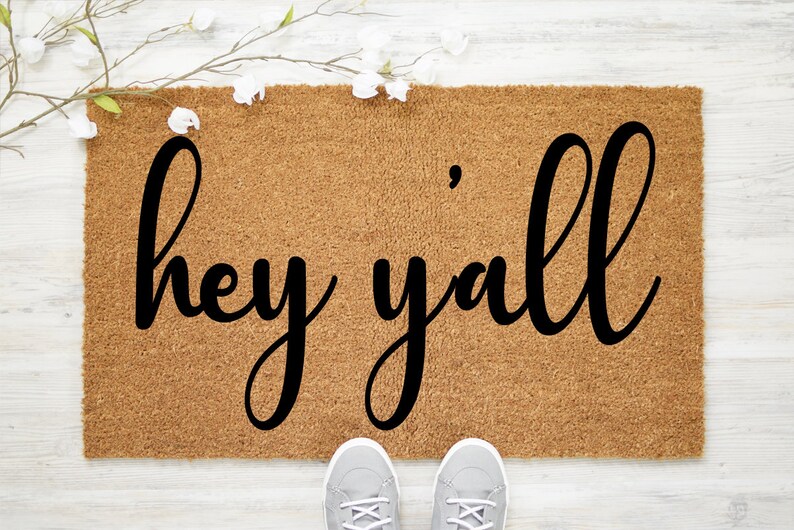 Hey Y'all Doormat, Hello Door Mat, Hello Welcome Mat, Hello Y'all Front ...