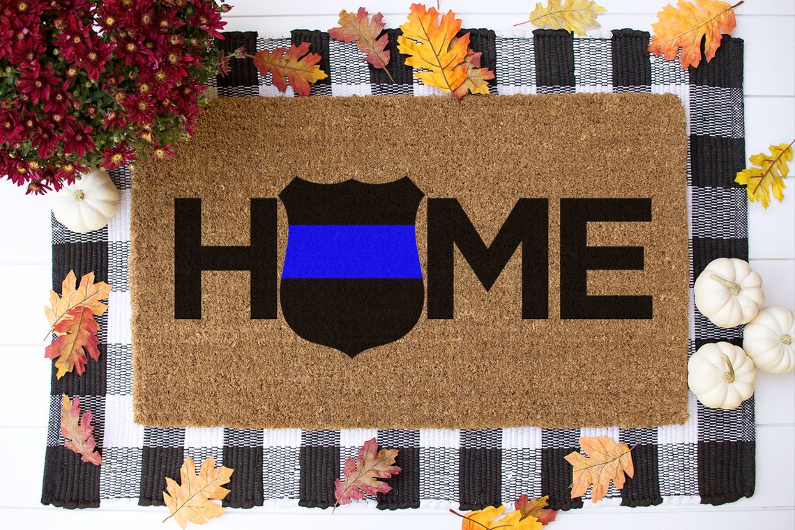 HOME Police Doormat Police Door Mat Back the Blue Police - Etsy