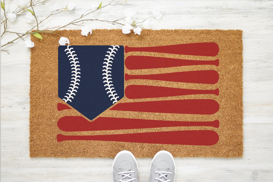 Baseball Doormat, Baseball Welcome Mat, Baseball Door Mat, Baseball ...
