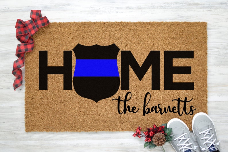 Police Family Last Name Doormat HOME Police Doormat Police | Etsy