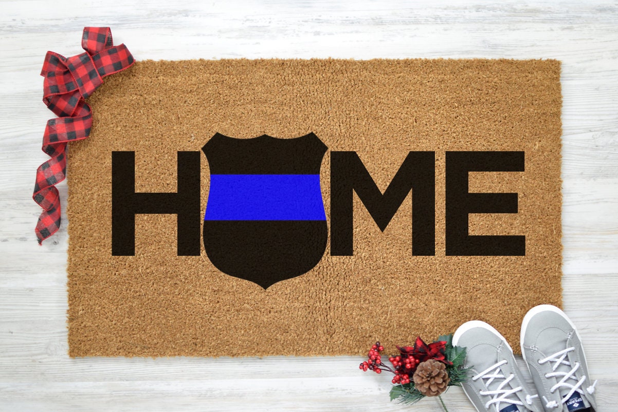 HOME Police Doormat Police Door Mat Back the Blue Police - Etsy