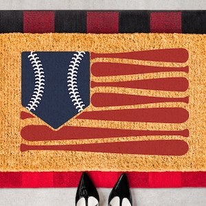 Baseball Doormat, Baseball Welcome Mat, Baseball Door Mat, Baseball ...