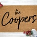 Last Name Doormat, Family Name Welcome Mat, Custom Name Doormat ...