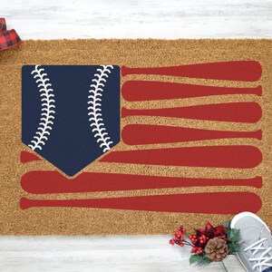 Baseball Doormat, Baseball Welcome Mat, Baseball Door Mat, Baseball ...