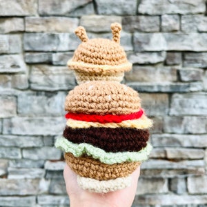Burger Snail Crochet Pattern Amigurumi, Snail Stuffed Animal Plush Toy ...