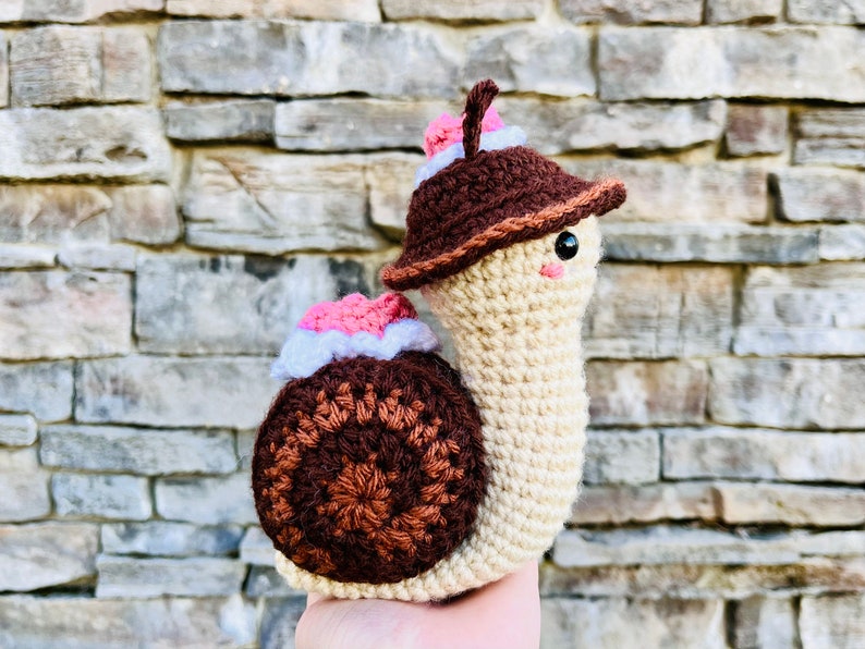 Cake Snail Crochet Pattern PDF, Amigurumi Food Animal, Cute Snail Plush ...