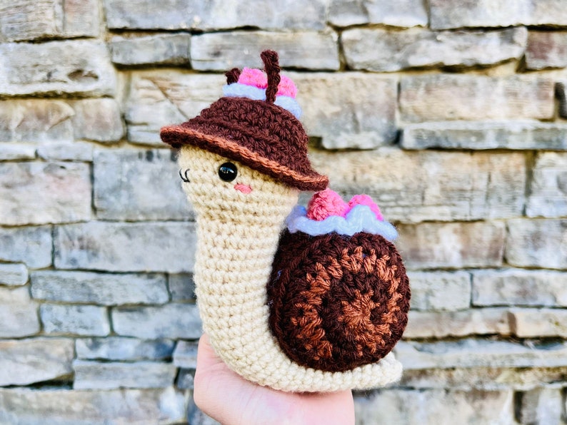 Cake Snail Crochet Pattern PDF, Amigurumi Food Animal, Cute Snail Plush ...