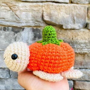 Pumpkin Turtle Crochet Pattern PDF, Sea Turtle Amigurumi Animal ...