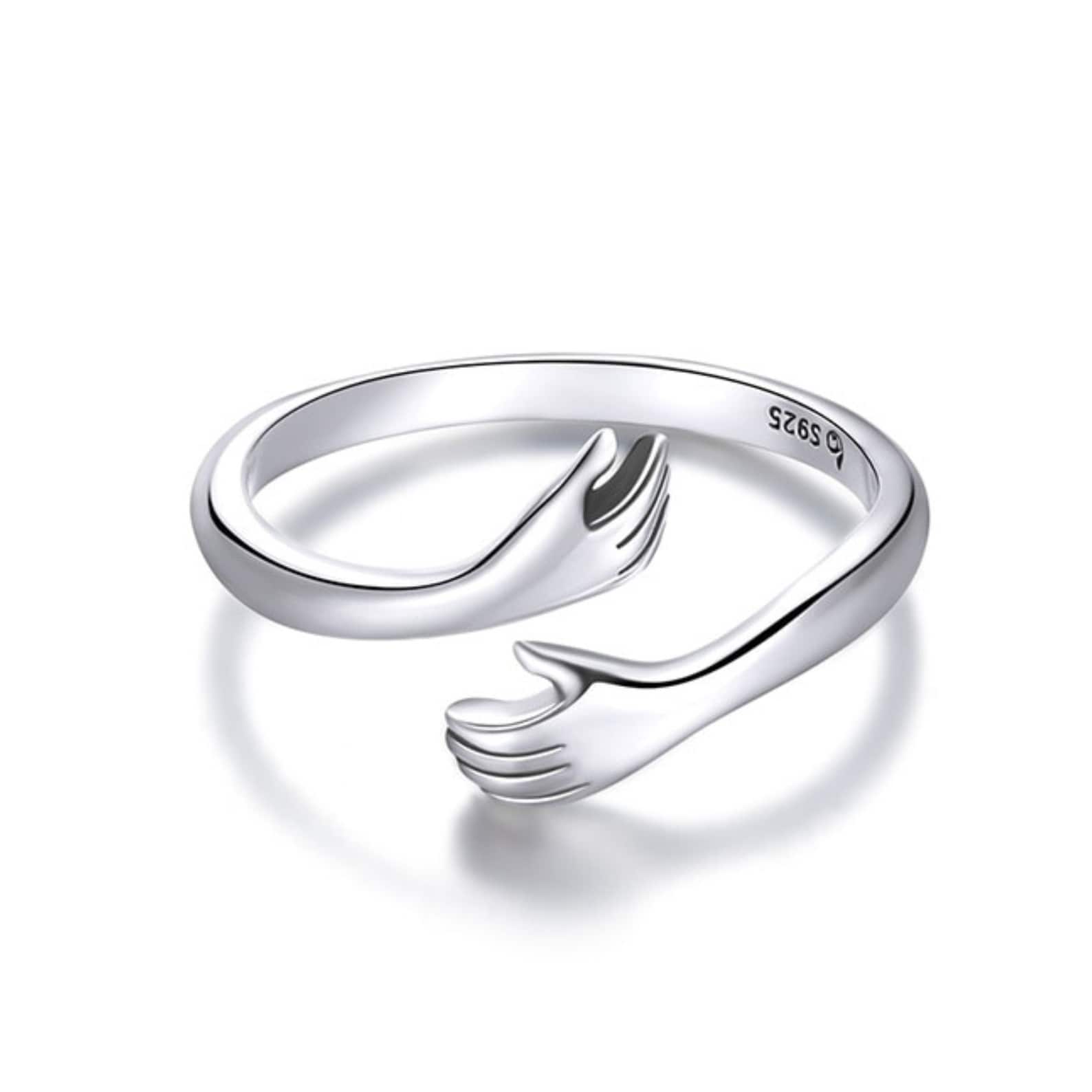 Love Hug Ring Love Hugging Hand Stackable Ring Adjustable - Etsy