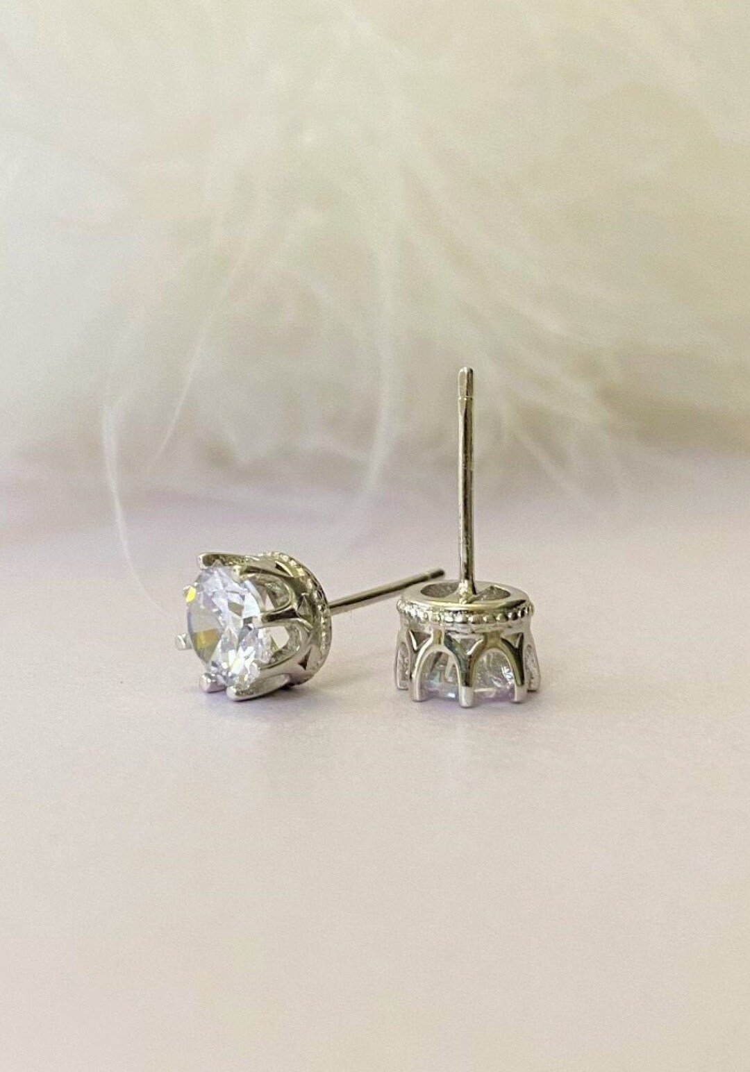Crown studs, Crown earring studs, Silver stud earring set - Etsy France