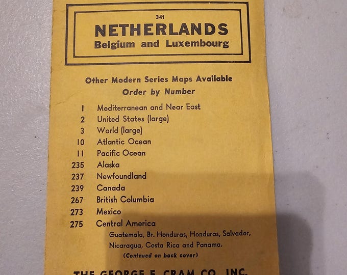 Vintage Cram's Map of the Netherlands WWII Era - Etsy