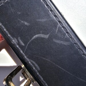 Imperial Vintage Pool Cue Box Case Blue Velvet Black Leather With ...