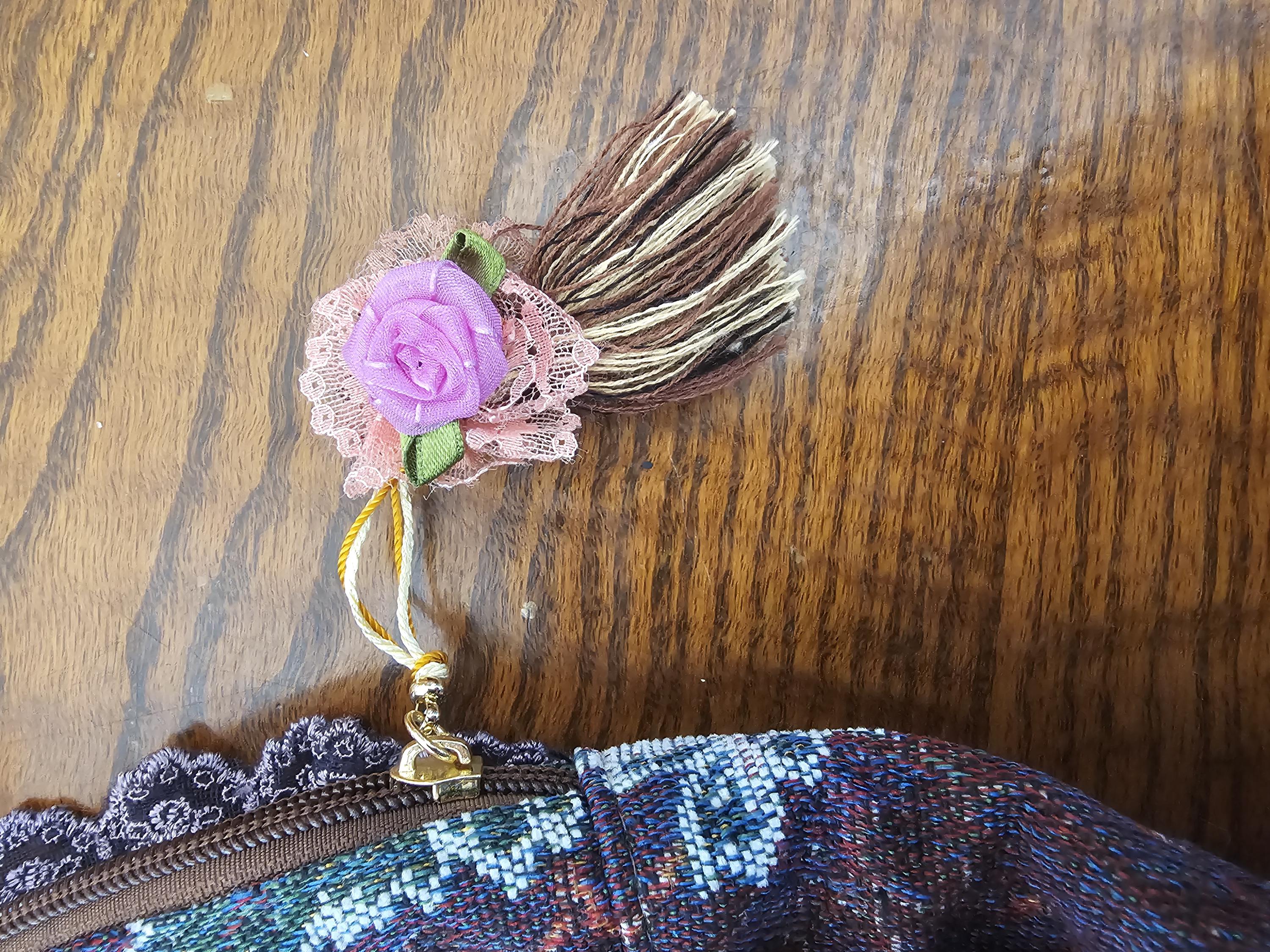 Maximalist Carpet Purse Hobo Style Lace Flower Purple Handle Bag ...