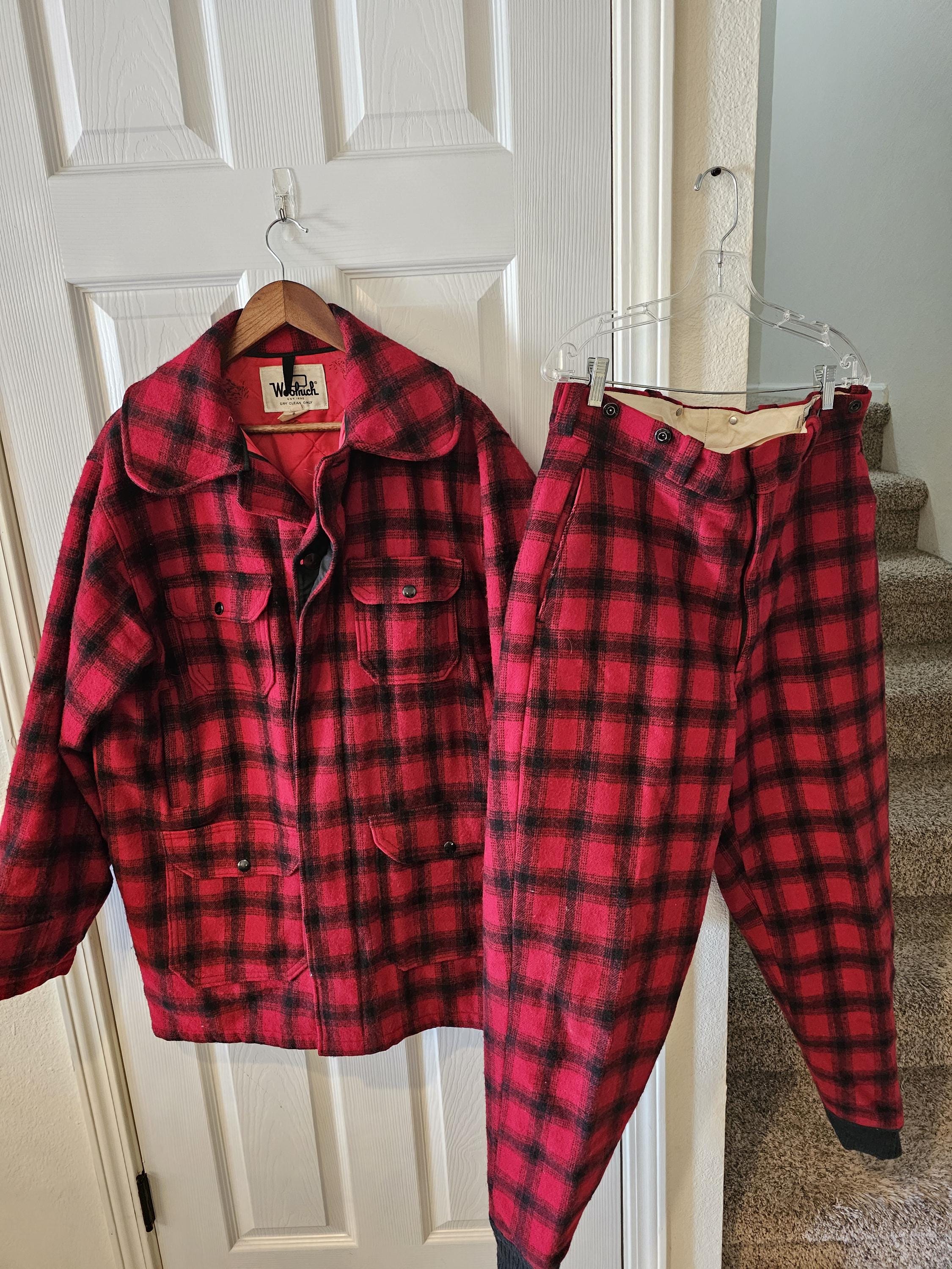 VINTAGE WOOLRICH Woolen Mills Buffalo Plaid Hunting Suit Outfit Set ...