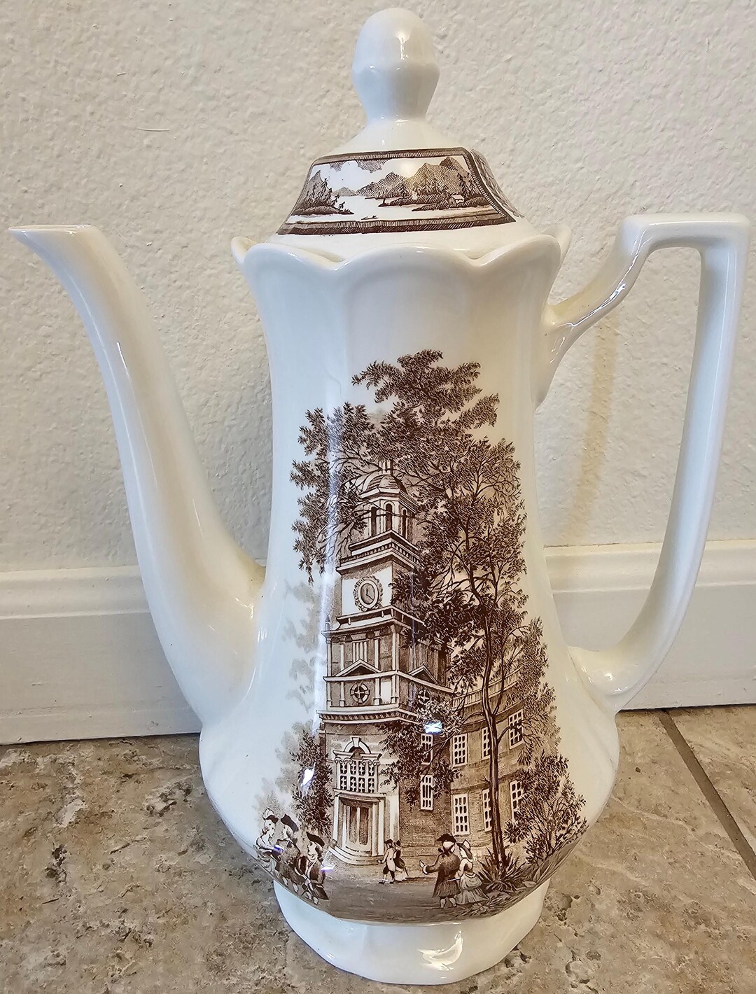 Meakin Americana Teapot Colonial Transfer Ironstone Everlasting Color ...